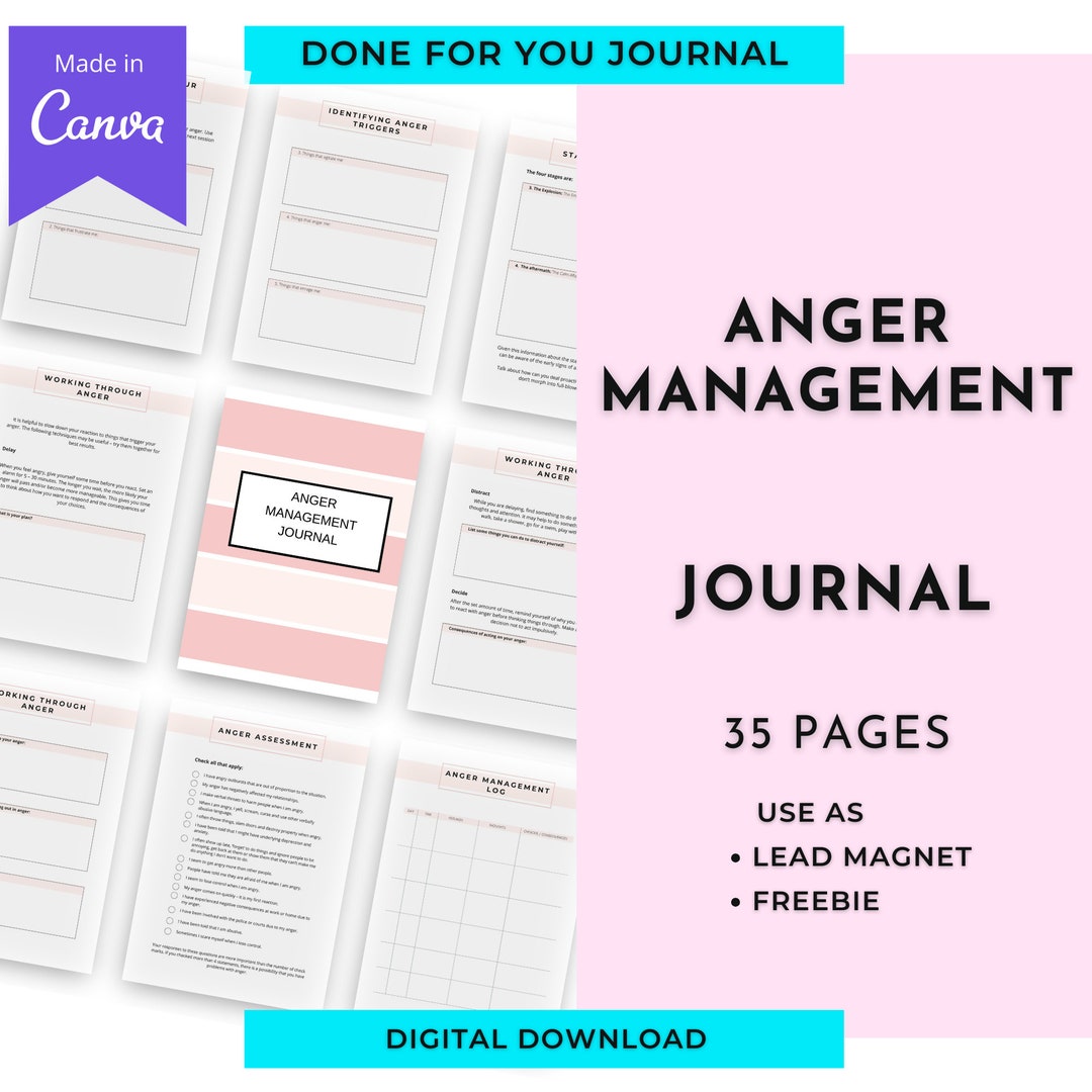 Anger Management Journal | Done for You Personalized Journal Canva ...