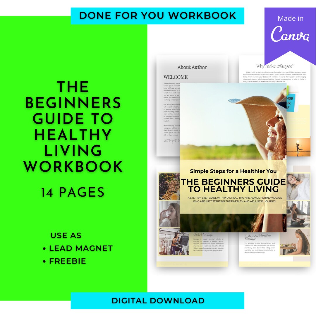 The Beginners Guide to Healthy Living | Done for You Workbook Canva ...