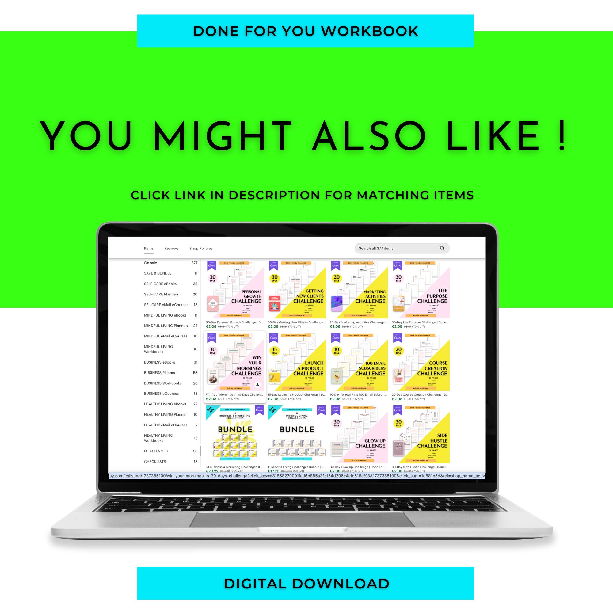 3 Healthy Lifestyle Challenges Bundle | Done for You Visual Task Quest ...