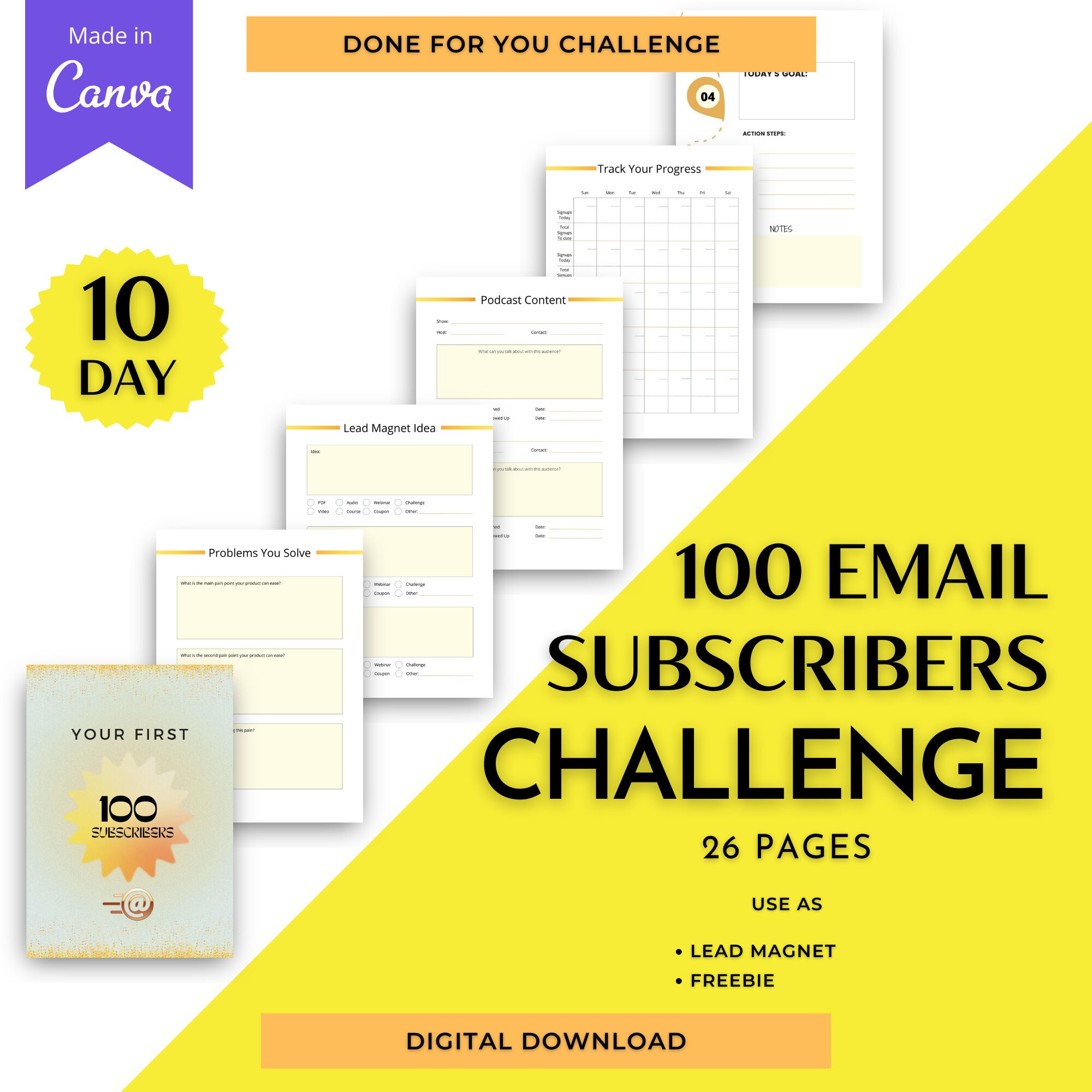10-day to Your First 100 Email Subscribers Challenge | Done for You ...