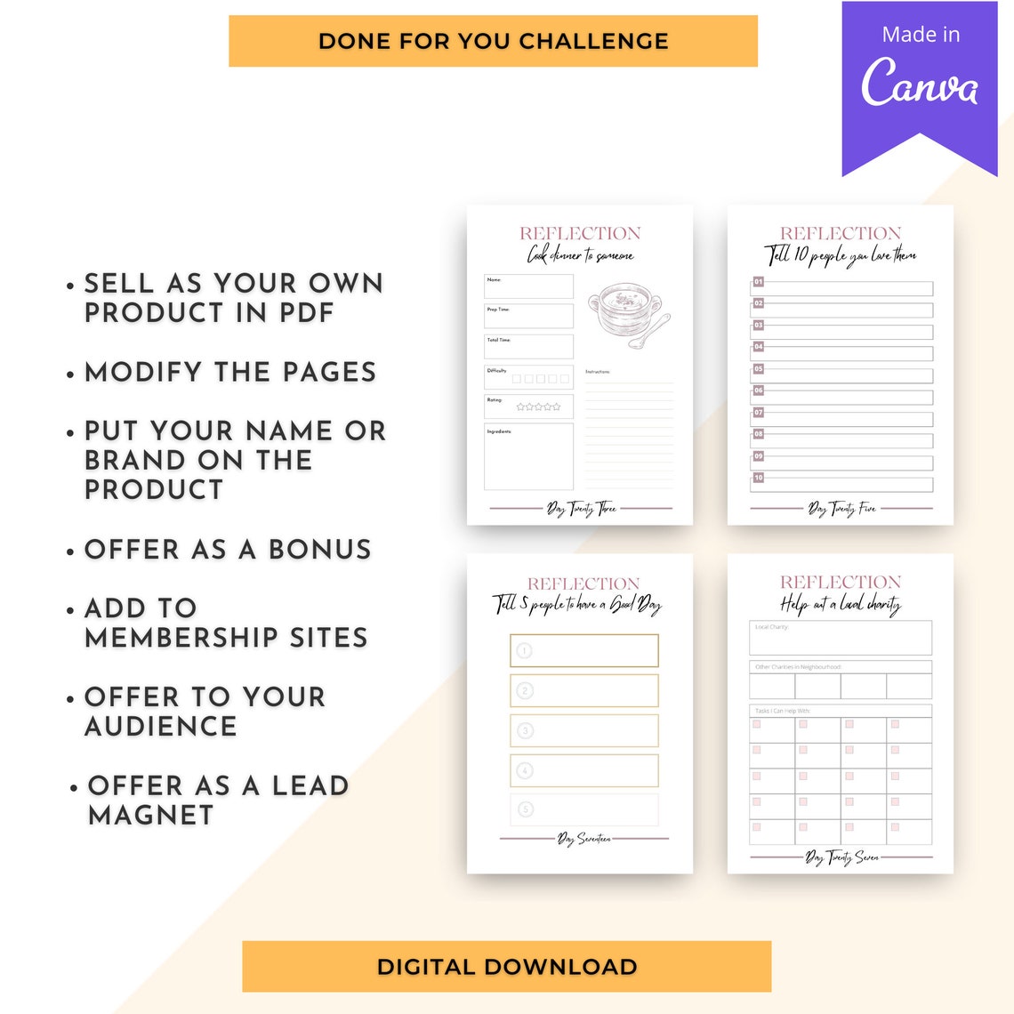 30-day Act of Kindness Challenge | Done for You Visual Task Quest ...