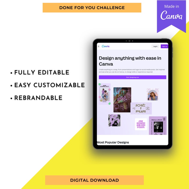 30-day Starting Youtube Challenge Done for You Visual Task Quest Creativity Canva Challenges ...