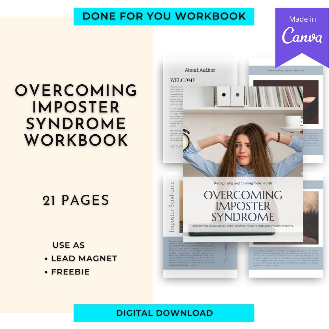 Overcoming Imposter Syndrome | Done for You Workbook Canva Templates ...