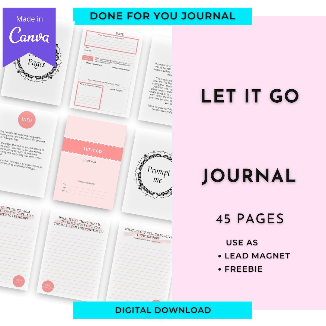 Let It Go Journal | Done for You Personalized Journal Canva Templates ...