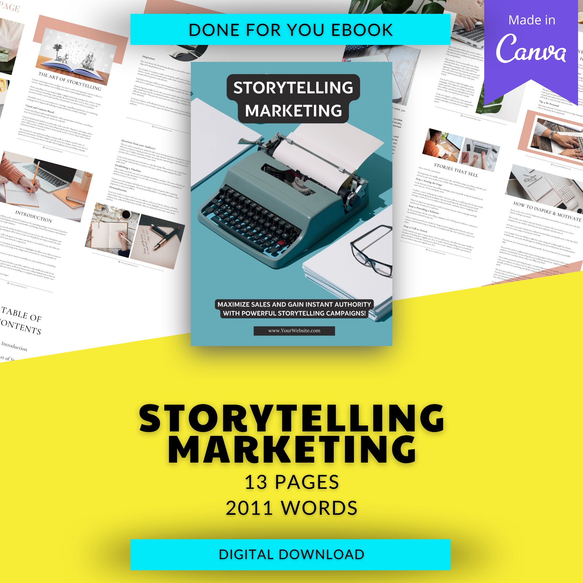 Mini Guide to Storytelling Marketing | Done for You Ebook Canva ...