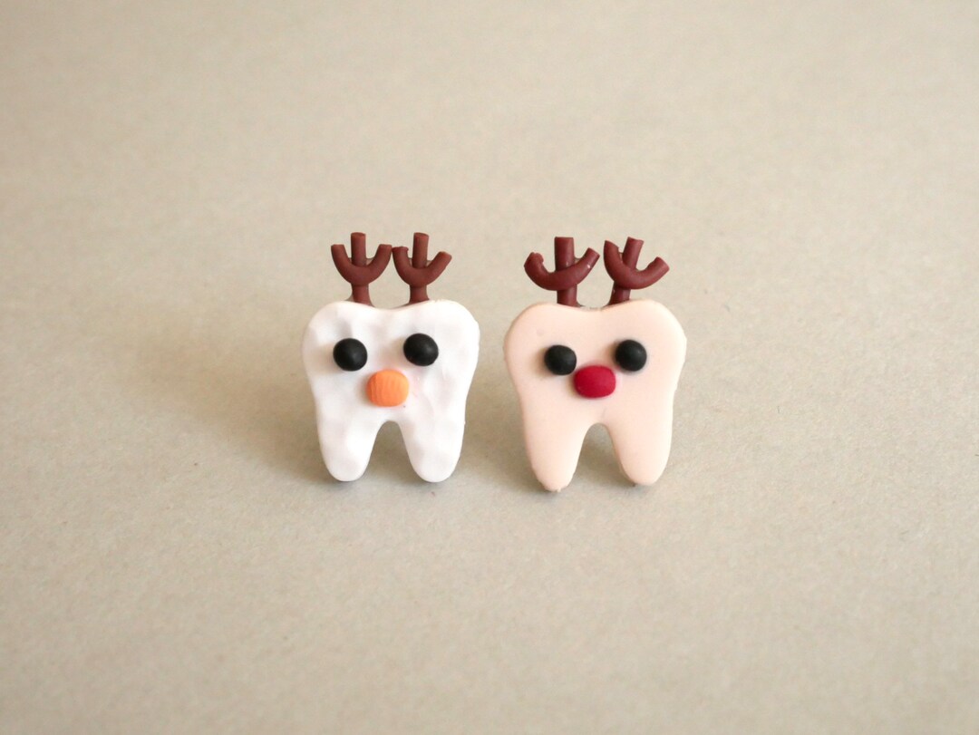 Reindeer Teeth Earrings, Rudolph Earrings, Christmas Teeth Earrings ...