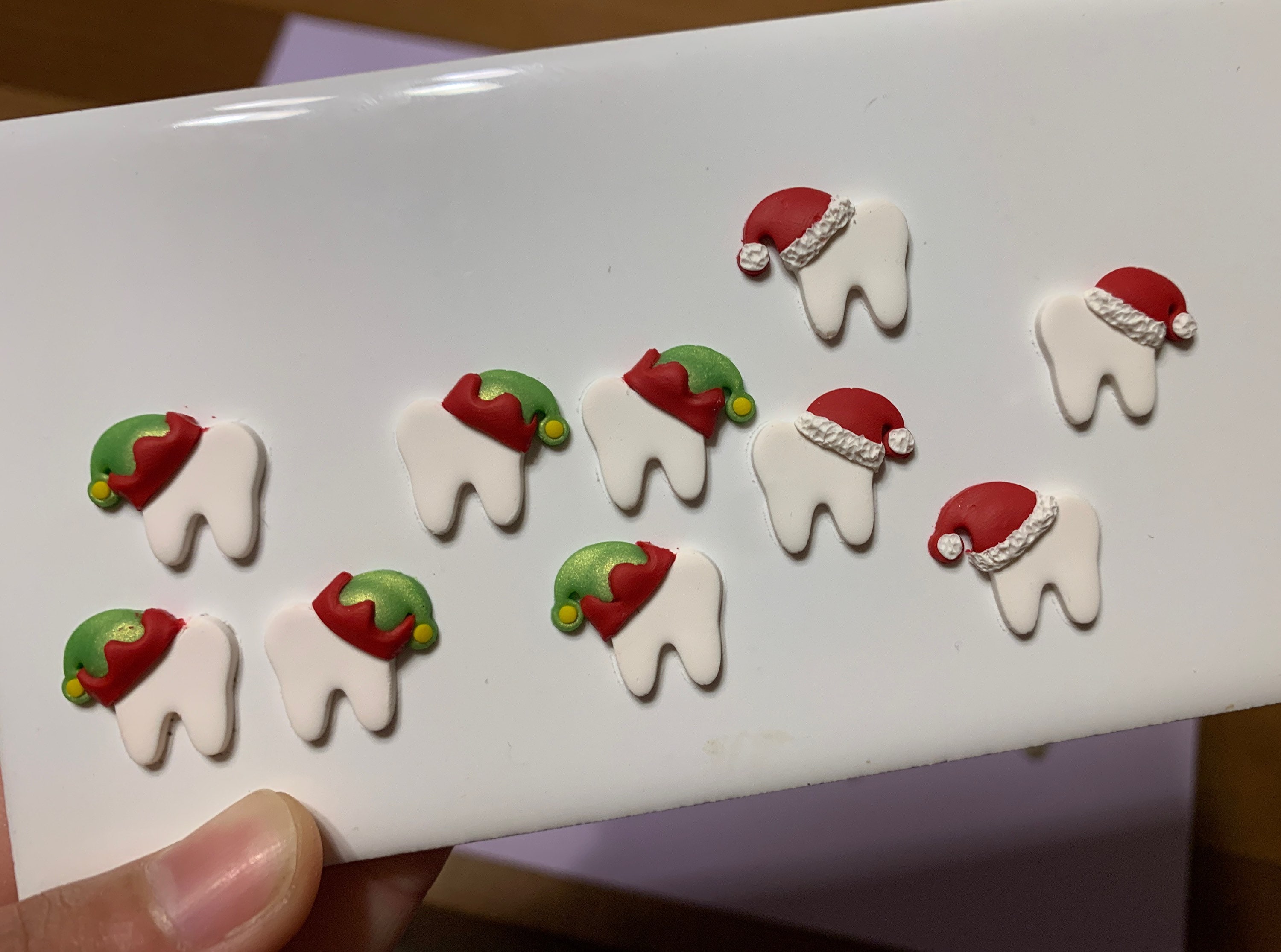 Elf Teeth Earrings, Christmas Teeth Earrings, Polymer Clay Earrings ...