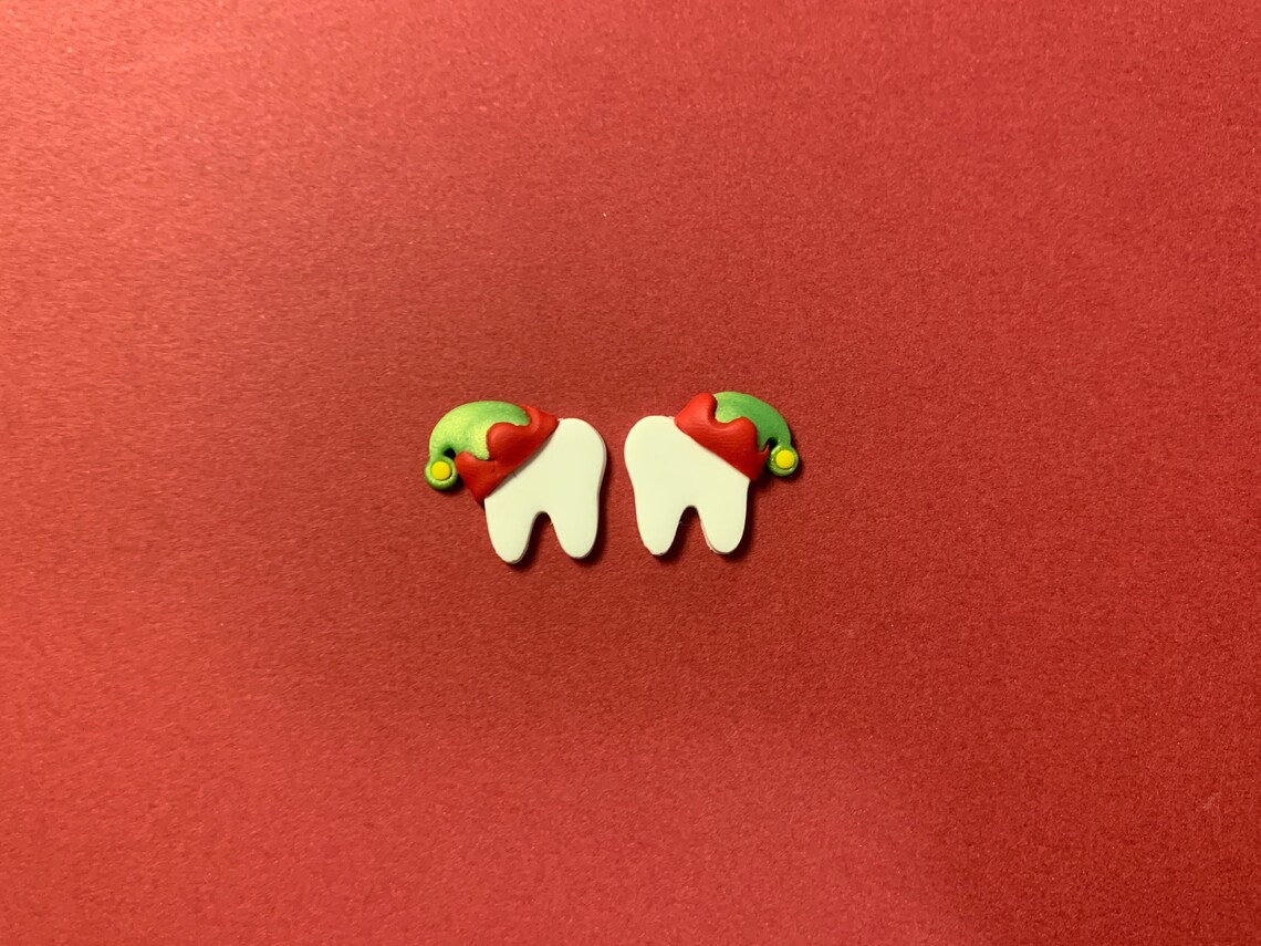 Elf Teeth Earrings, Christmas Teeth Earrings, Polymer Clay Earrings ...