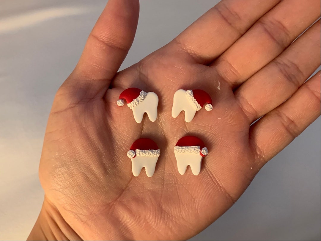 Simple Santa Teeth Earrings, Christmas Teeth Earrings, Polymer Clay ...