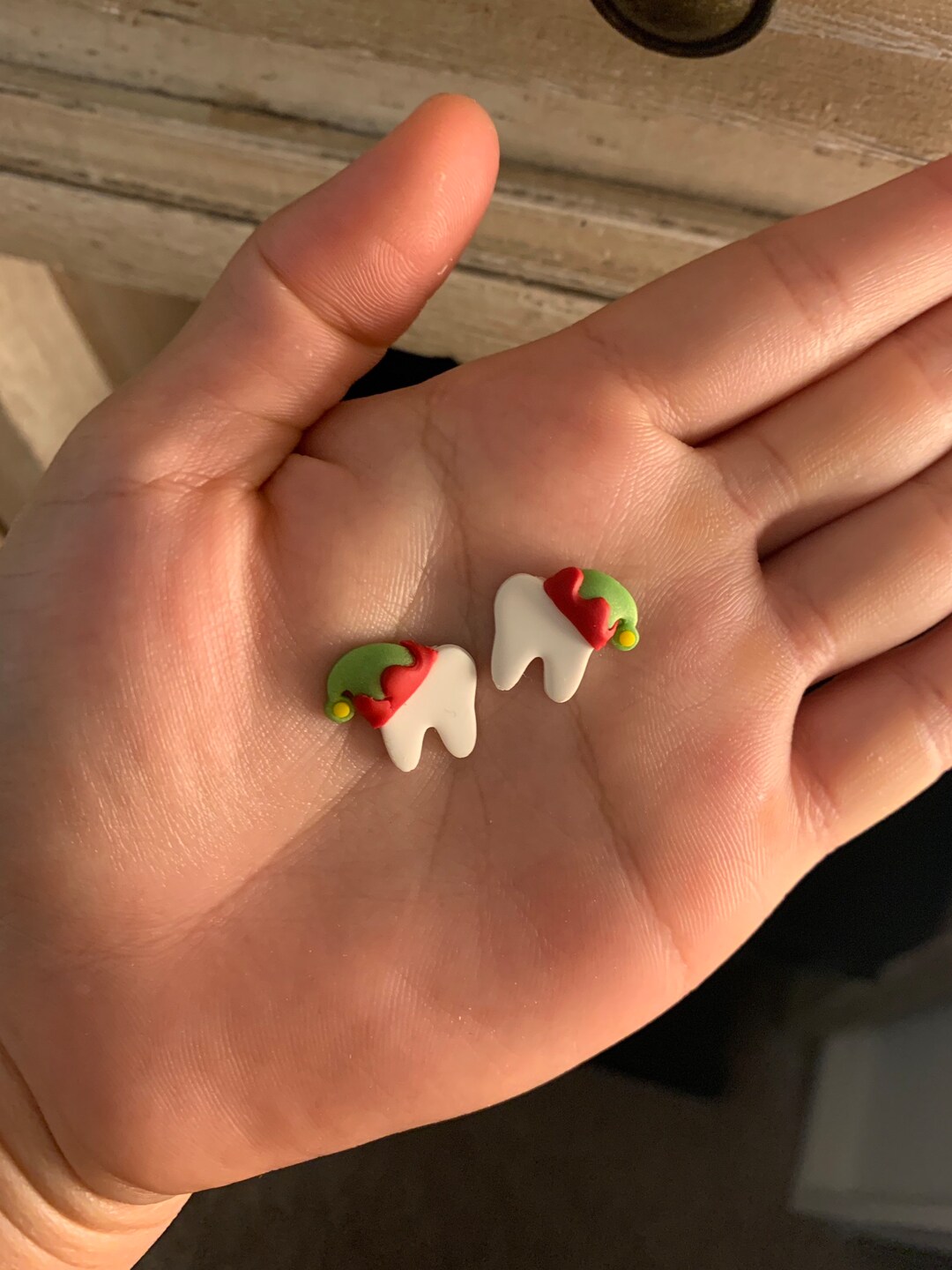 Elf Teeth Earrings, Christmas Teeth Earrings, Polymer Clay Earrings ...