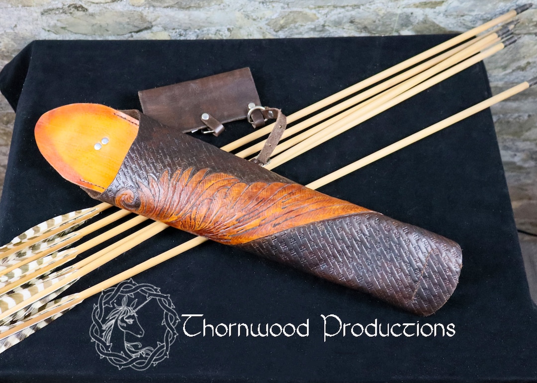 Wing Pattern Leather Archery Quiver - Etsy