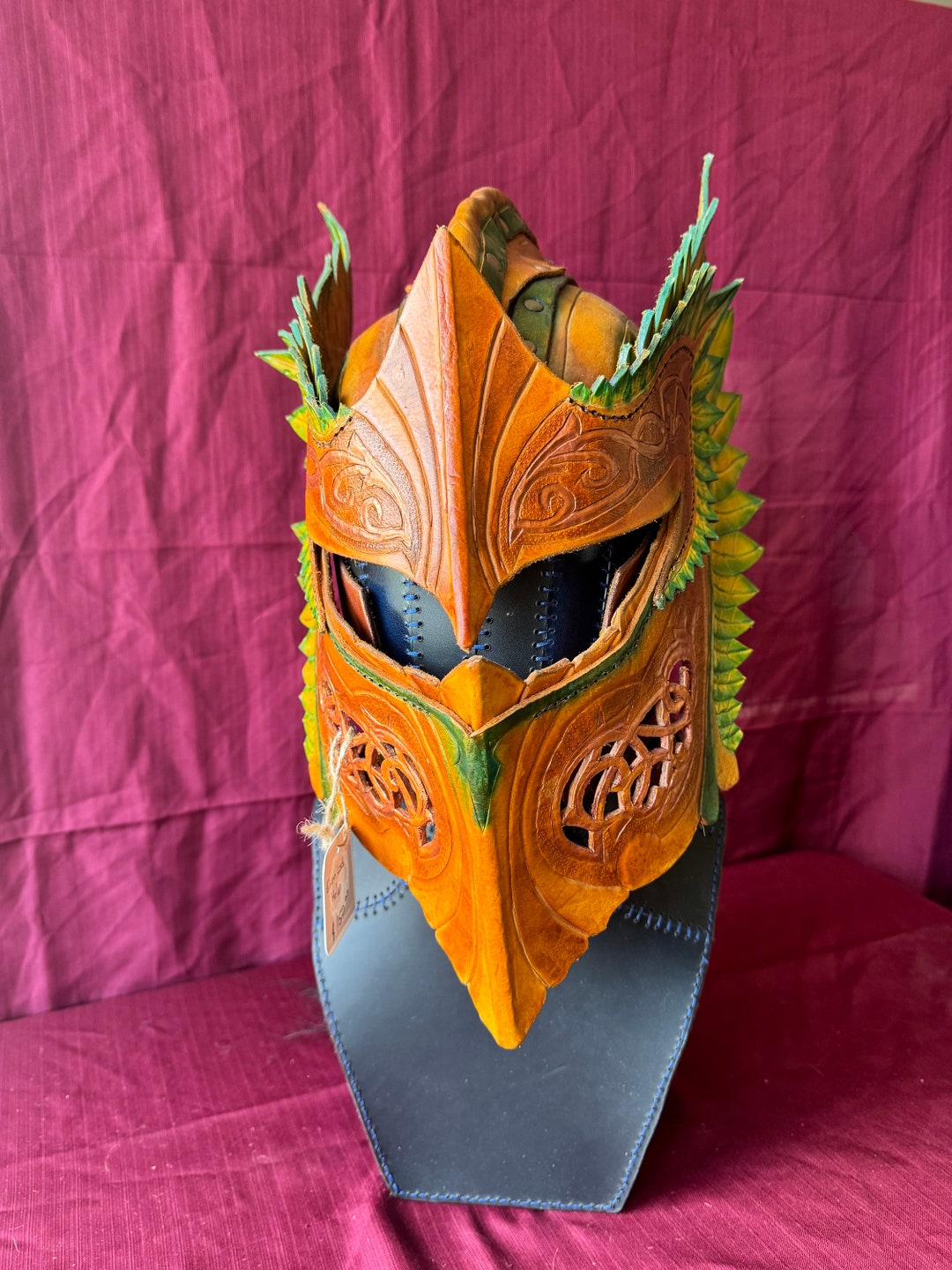 Wood Elf Lord Leather Helmet - Etsy