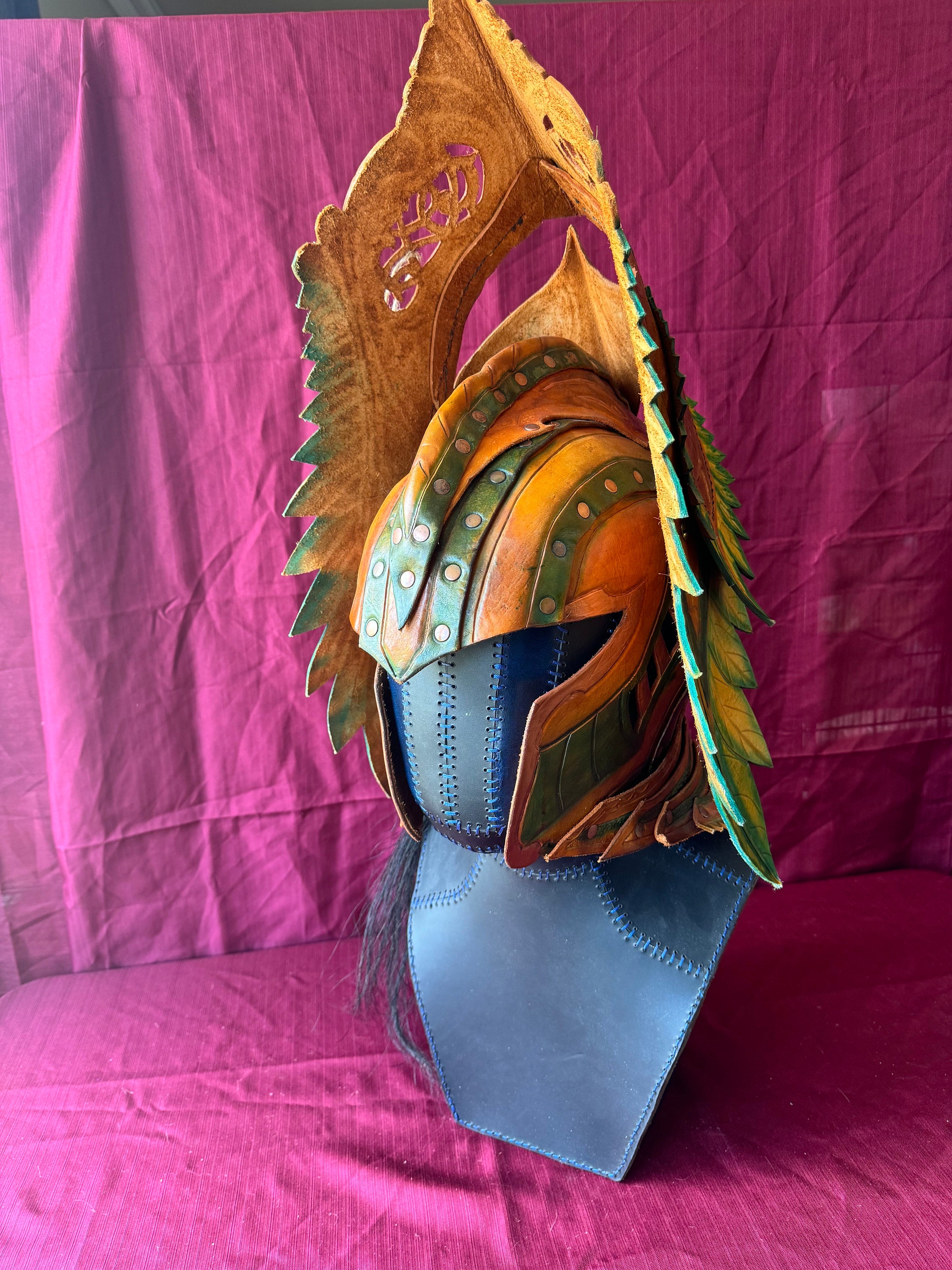 Wood Elf Lord Leather Helmet - Etsy