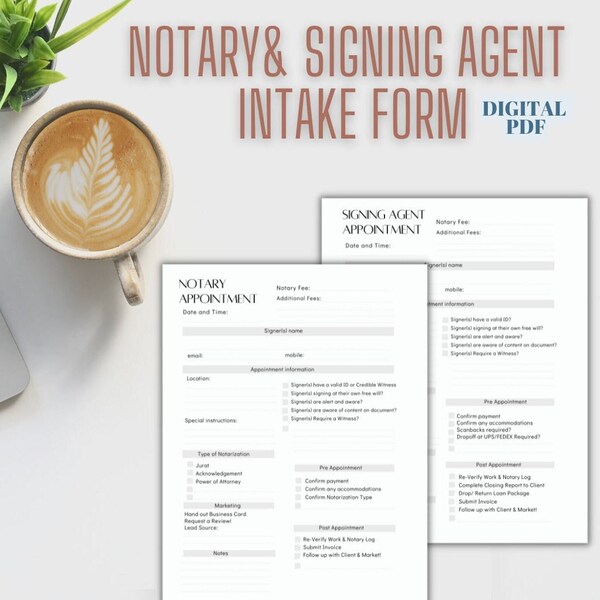 Notary Appointment Checklist - Etsy