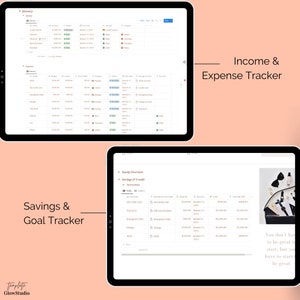 Notion Aesthetic Monthly Finance Tracker Debt and Expense - Etsy