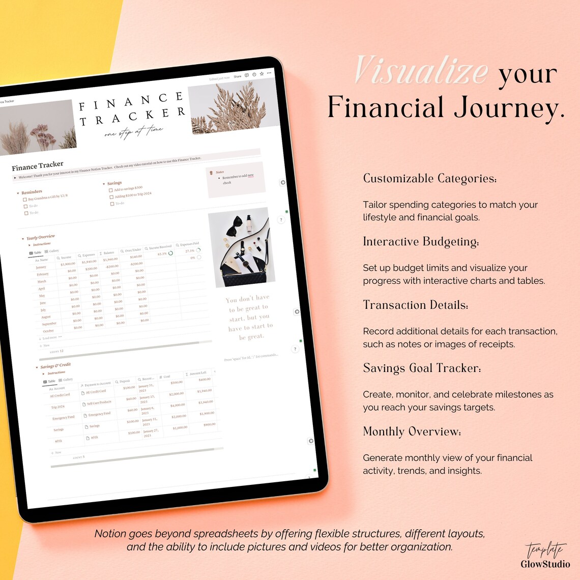 Notion Aesthetic Monthly Finance Tracker Debt and Expense - Etsy