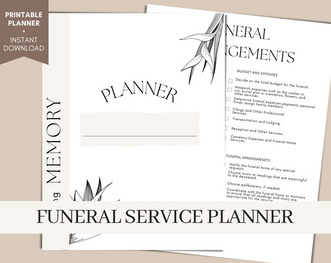 Funeral Planner, Funeral Checklist, Funeral Organiser, Funeral Plan ...