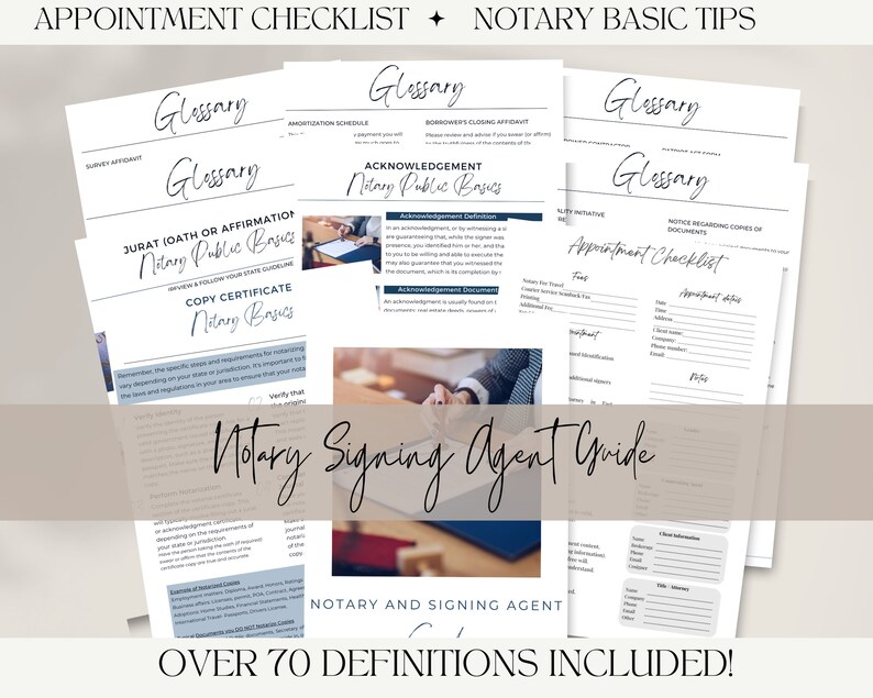 Notary Loan Signing Agent Guide , Notary Forms, Appointment Checklist ...