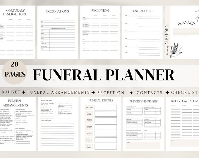 Funeral Planner, Funeral Checklist, Funeral Organiser, Funeral Plan ...