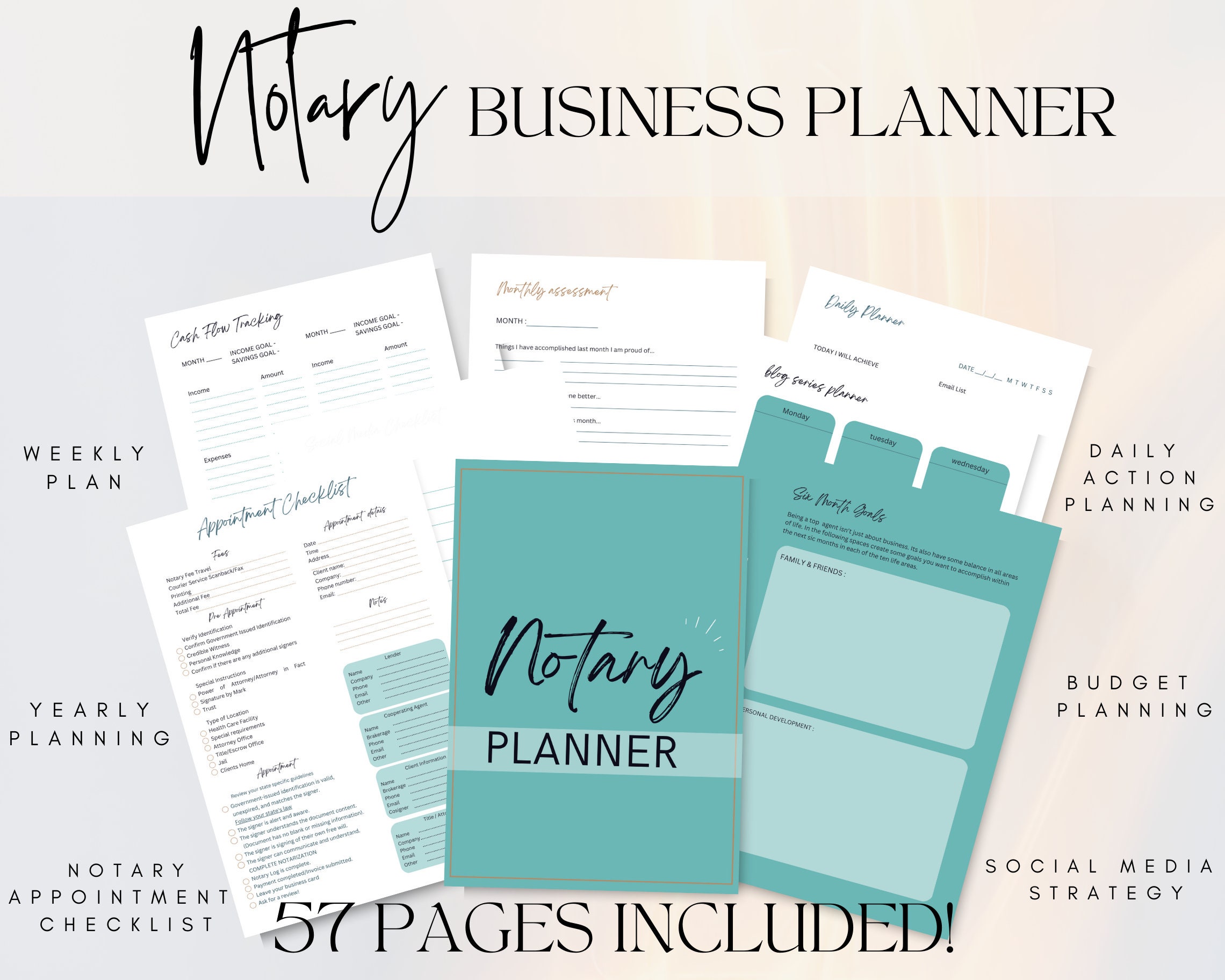 Turquoise Notary Business Planner, Loan Signing Agent Planner, Notary ...