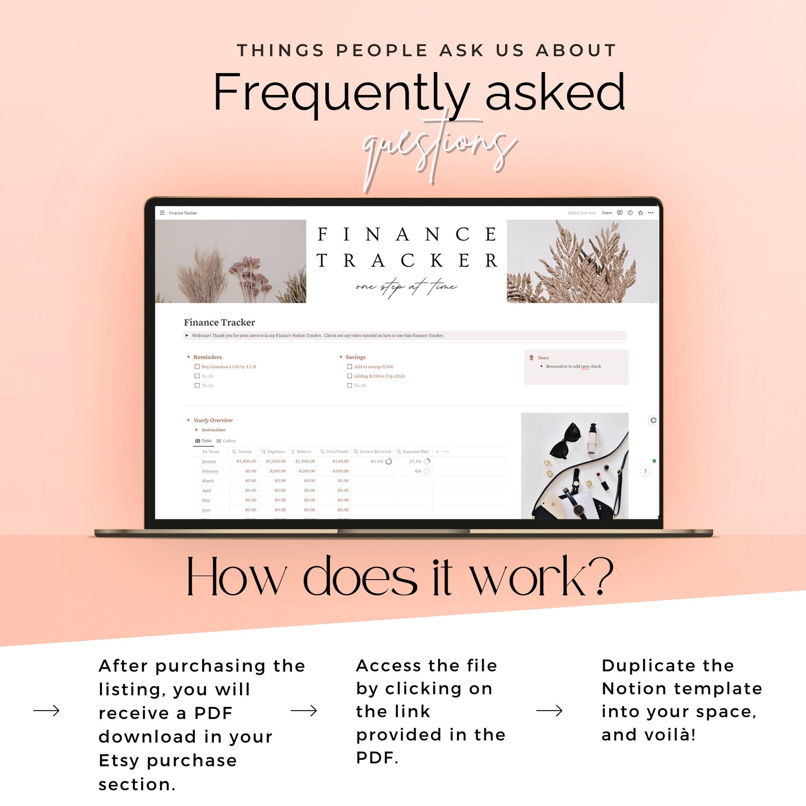 Notion Aesthetic Monthly Finance Tracker Debt and Expense - Etsy