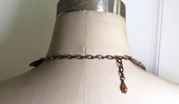 Classic 1950s Copper 3-Dimensional Fish Link Necklace… - Gem