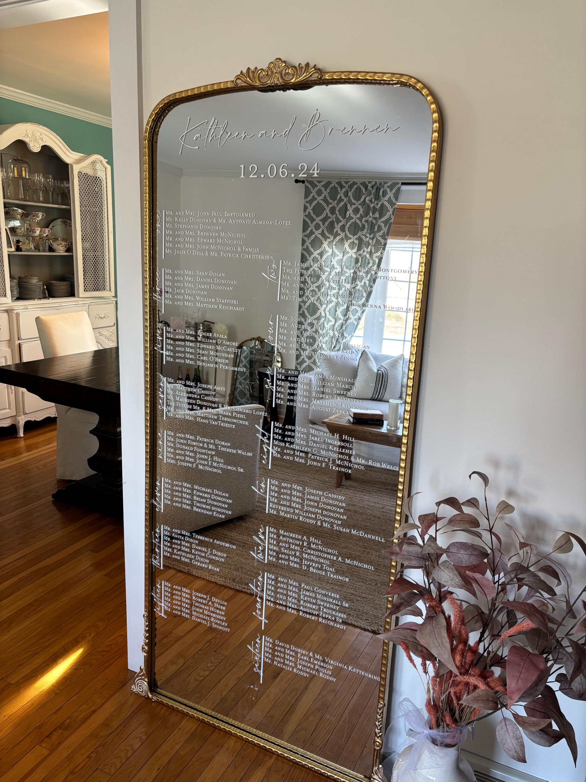 Wedding Seating Chart Vinyl Decals - Etsy
