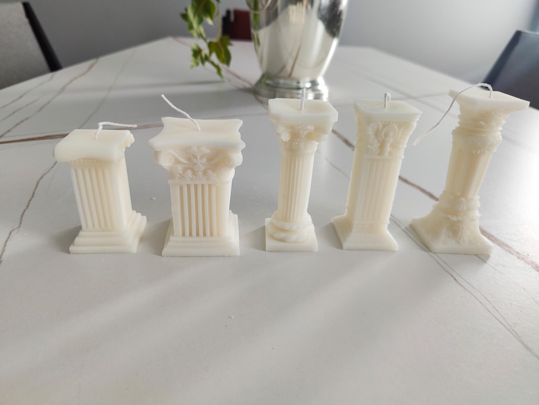 Roman Column Candle Pillar Candle Custom Scents Custom Colors Handmade ...