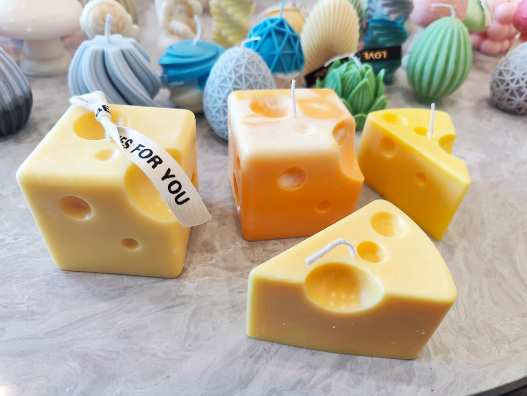 Swiss Cheese Candle: Handmade Soy & Beeswax, Custom Scent - Etsy