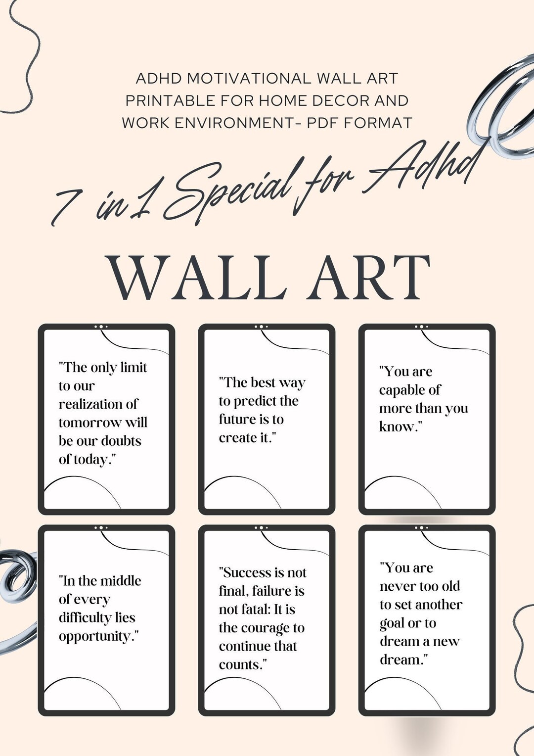 ADHD Motivational Wall Art Printable for Home Decor and Work ...