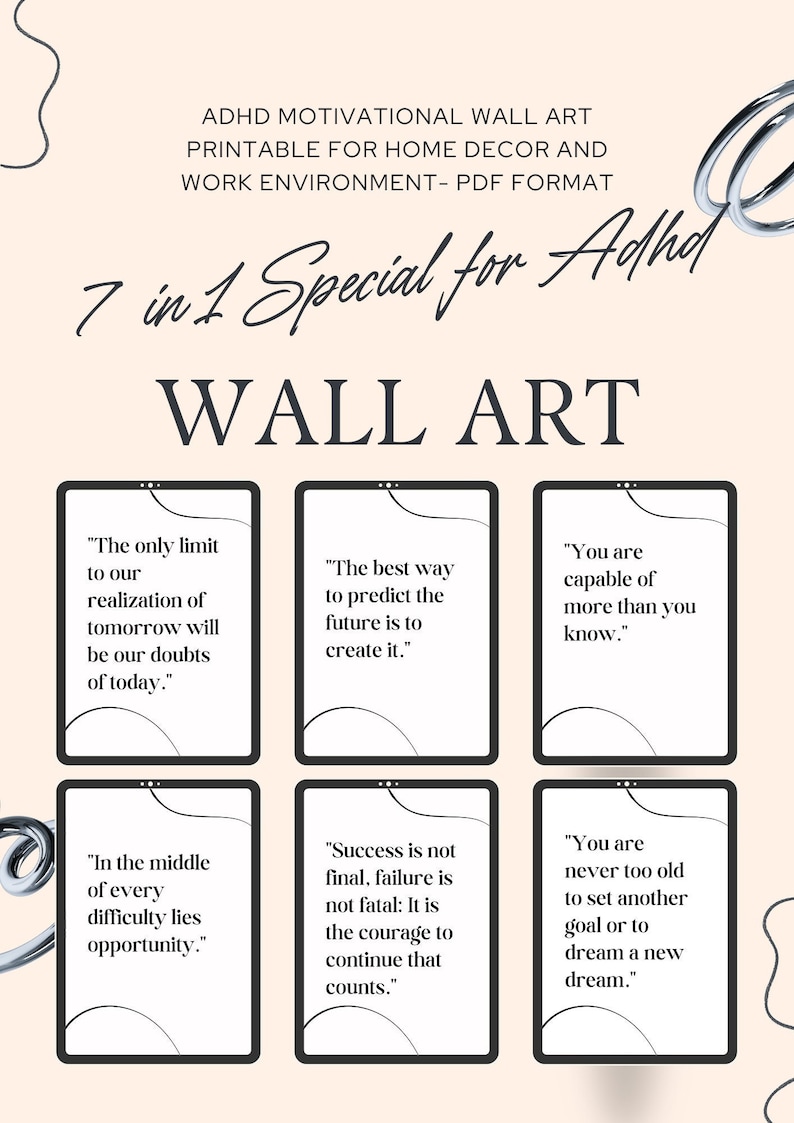 ADHD Motivational Wall Art Printable for Home Decor and Work ...