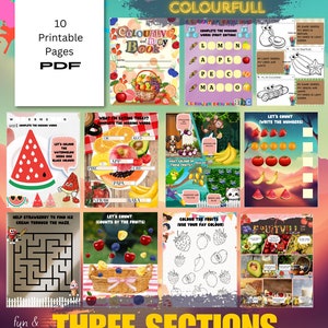 Fun Kids Colouring Book Printable Activity Pack, Instant PDF Download ...