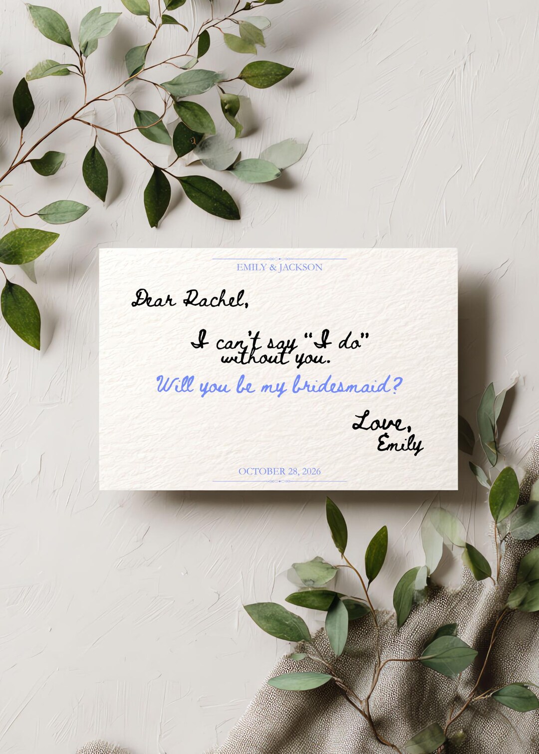 Handwritten Style Bridesmaid Proposal Letter Template - Etsy