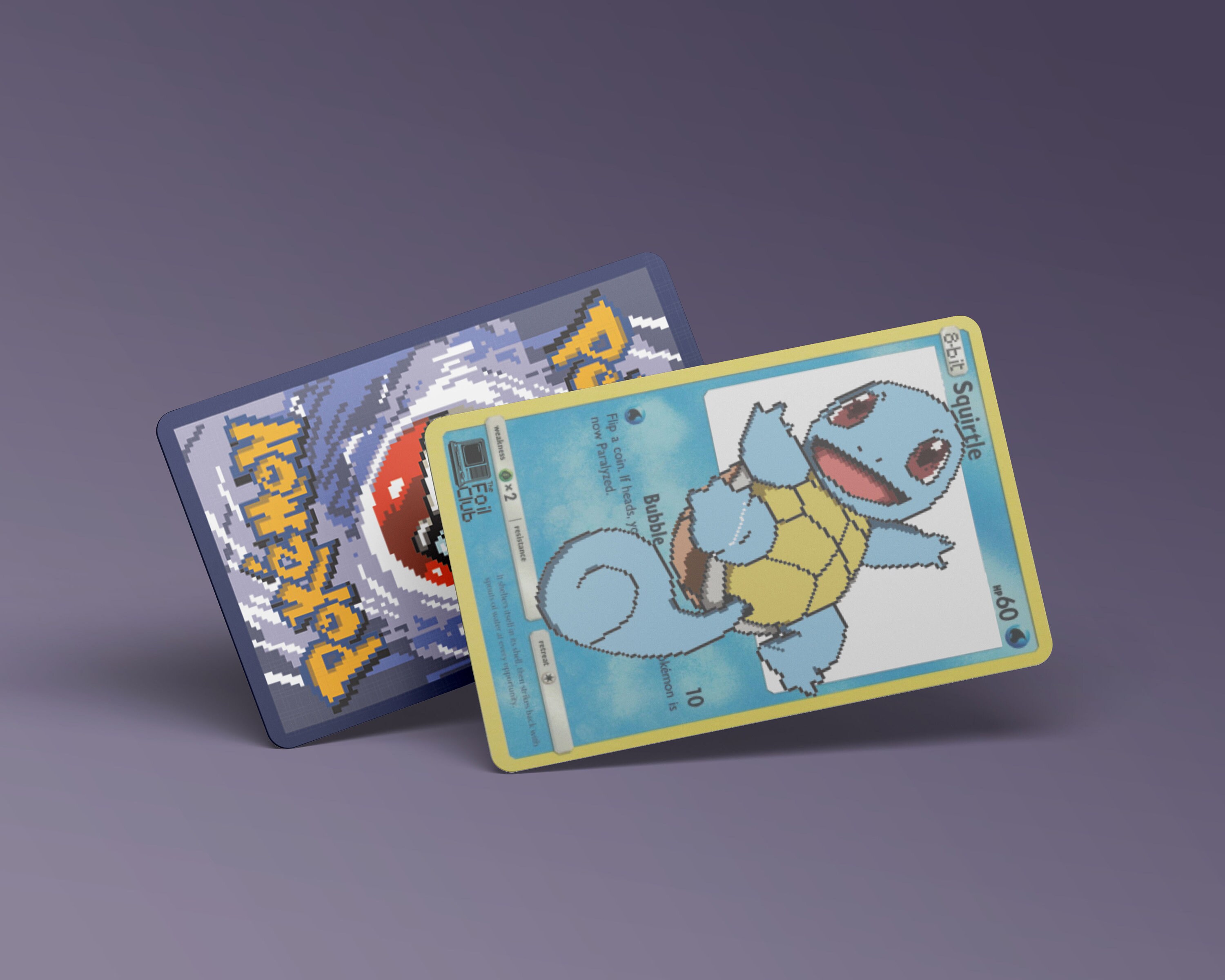 Pixel Pokemon Squirtle PVC Card Non Holographic | Etsy