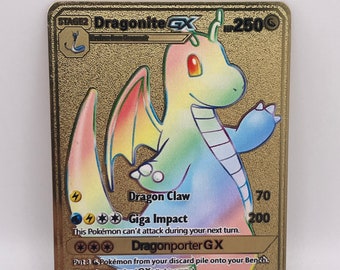 Gold Dragonite Card - Etsy