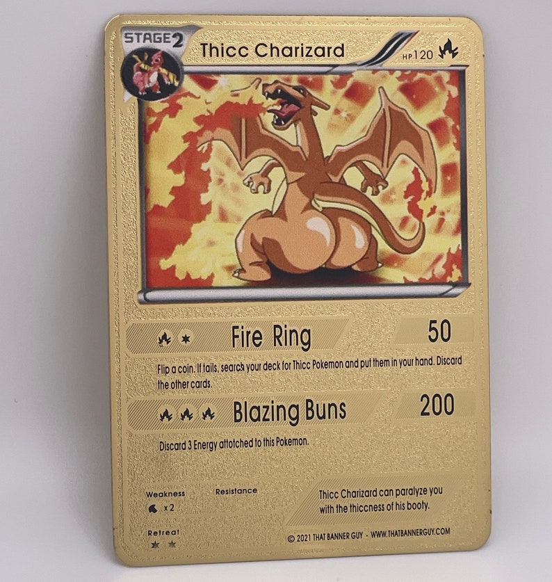 Thicc Charizard Gold Metal Pokemon Card | Etsy Ireland