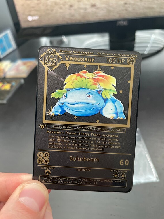Card Games Toys & Games Base Set Venusaur 1st Edition Custom Black ...