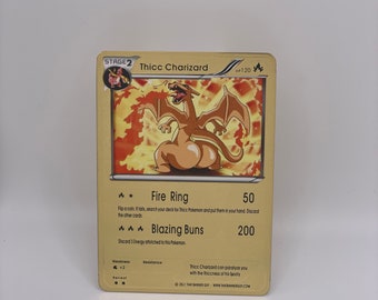 Gold Charizard Card | Etsy