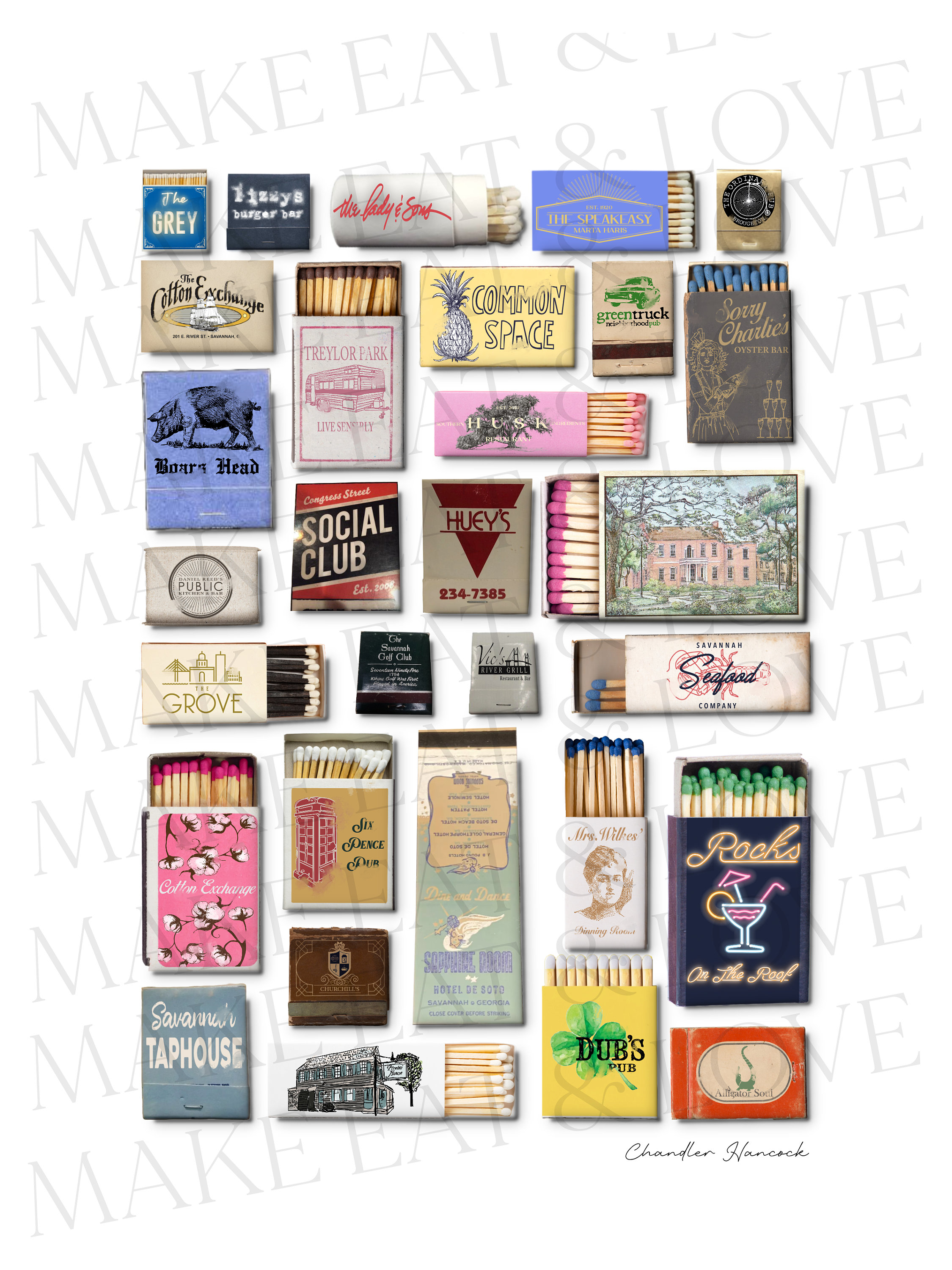 Savannah Georgia Matchbook Print Digital Download Matchbox Art Wall ...