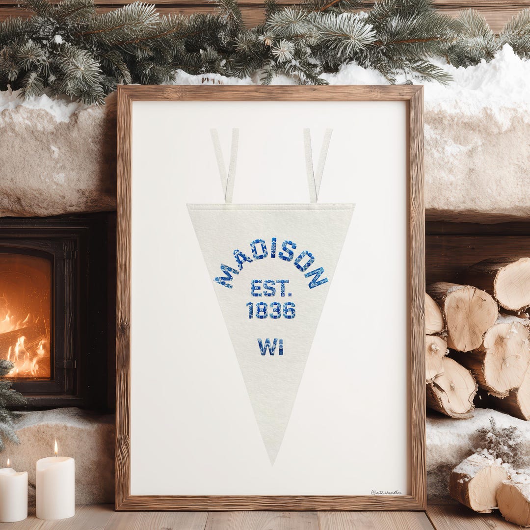 Madison Wisconsin Pennant Art Print: Preppy Cottagecore Wall Decor (PDF ...