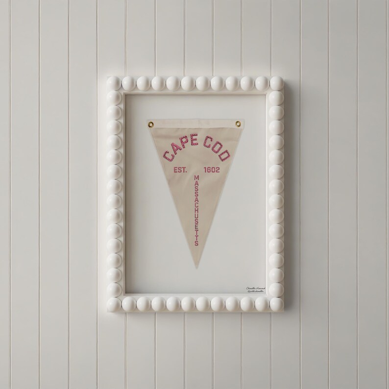 Cape Cod Massachusetts Pink Pennant Flag Wall Decor Art Print Digital ...