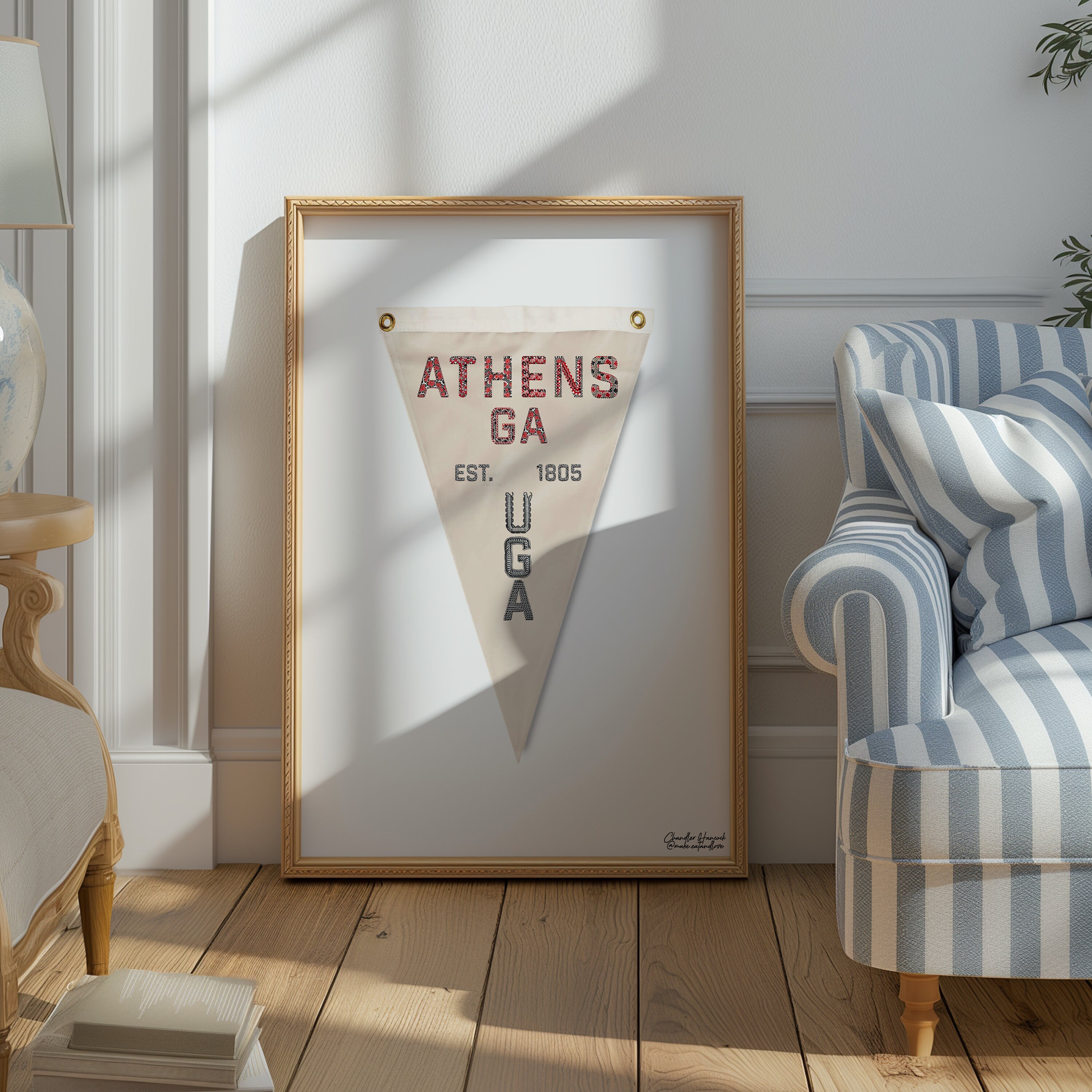 Athens Georgia UGA Pennant Flag Digital Download Red Black Flower ...