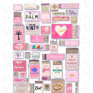Charleston Pink Watercolor Matchbook South Carolina Digital Download ...
