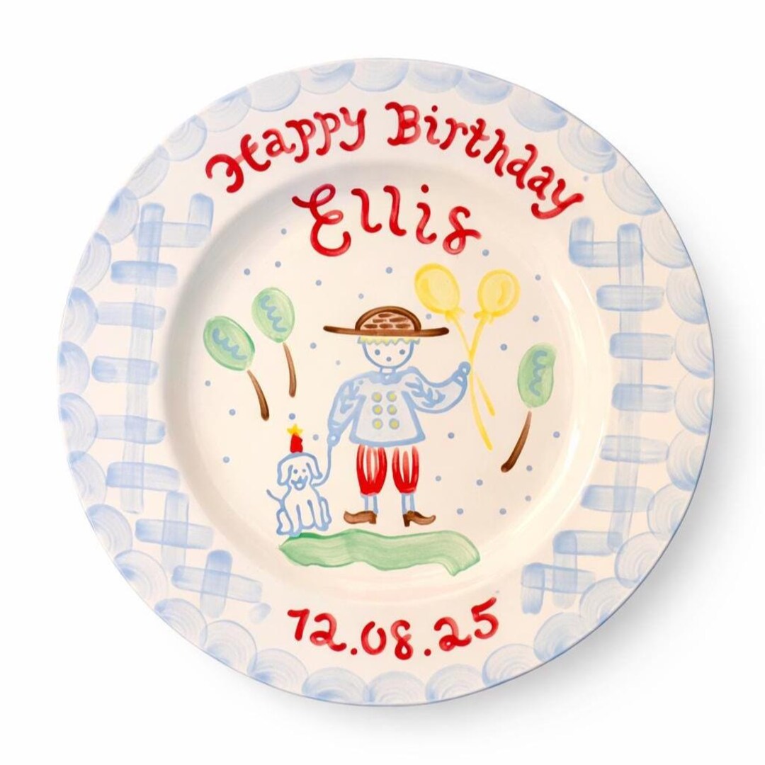 Custom Boy Birthday Plate Painting Present Popular Trending Decorated ...