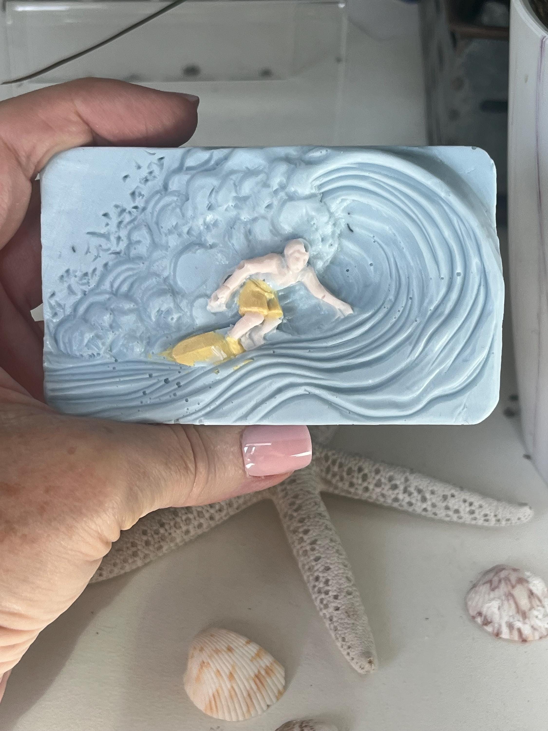Handmade Surfer Soap, Ocean Wave Art, Beach House Decor. Coastal Theme ...