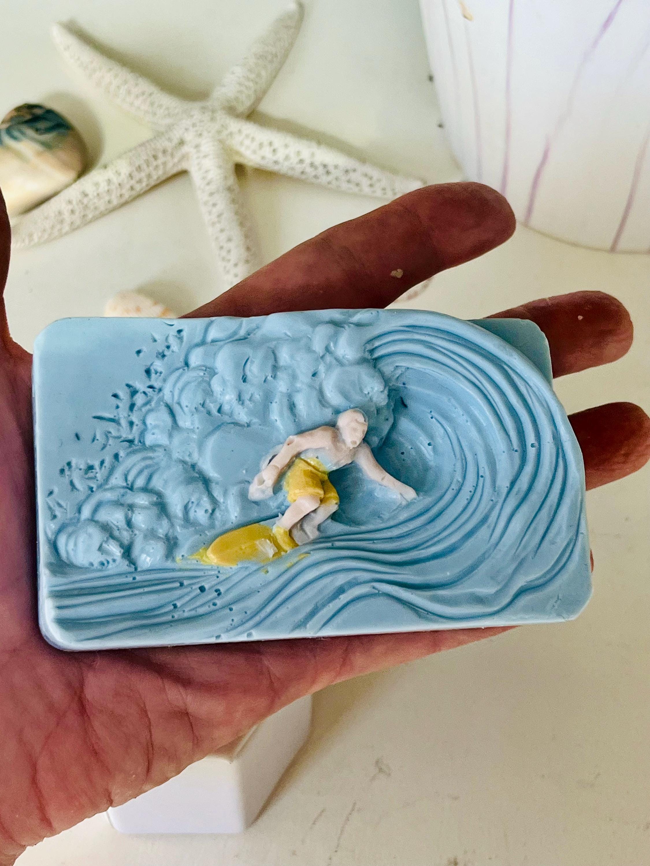 Handmade Surfer Soap, Ocean Wave Art, Beach House Decor. Coastal Theme ...