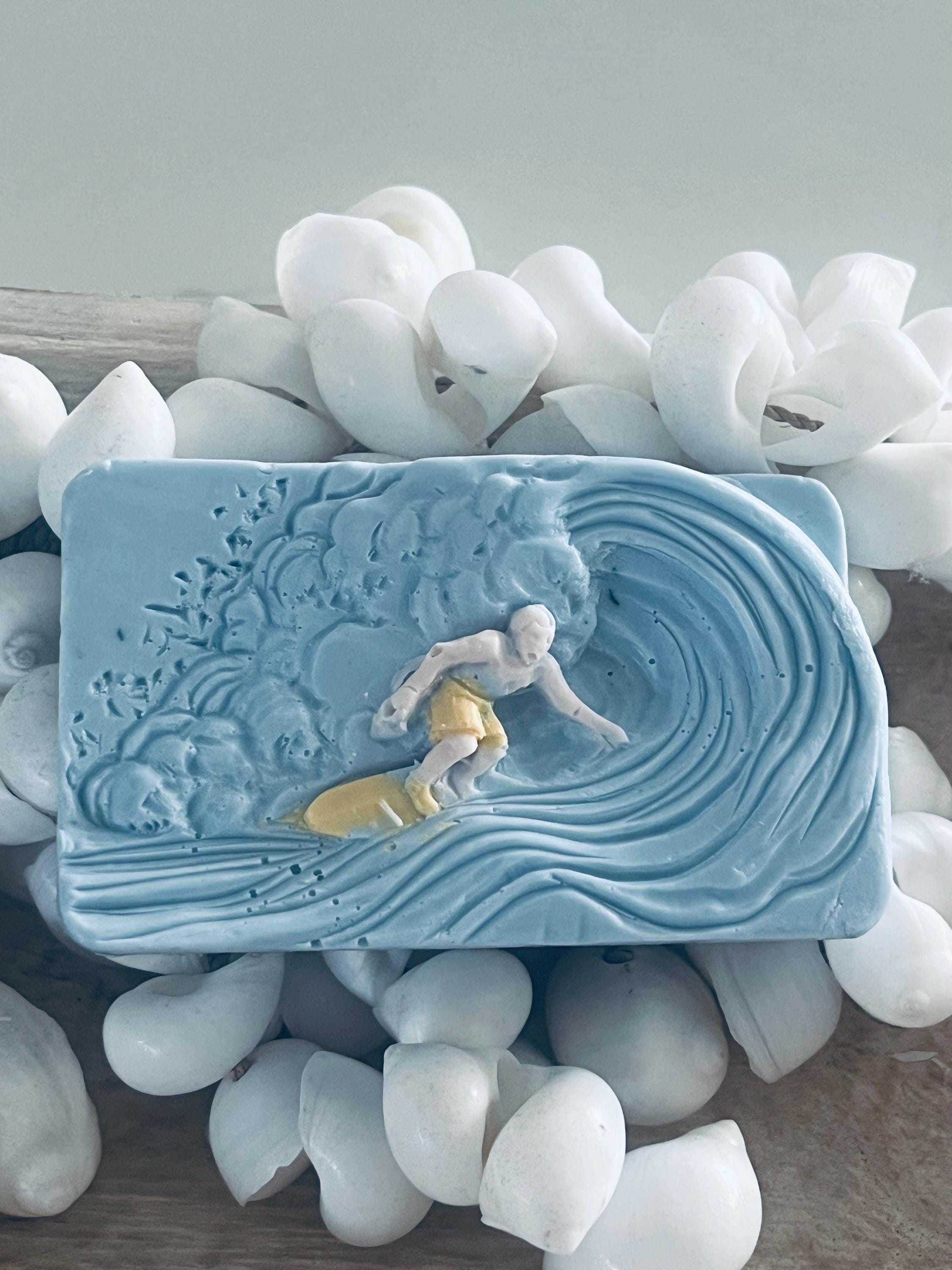 Handmade Surfer Soap, Ocean Wave Art, Beach House Decor. Coastal Theme ...