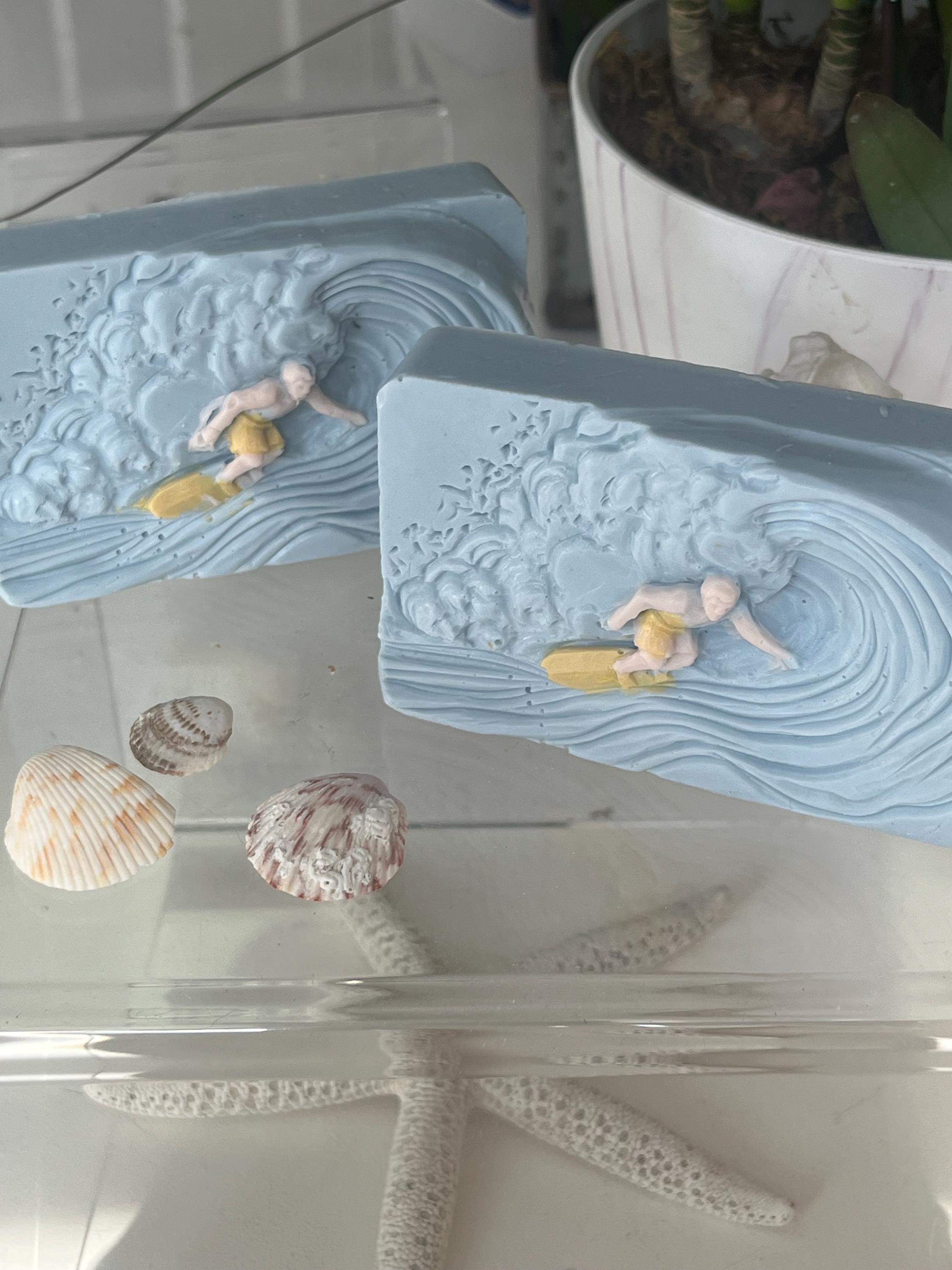 Surfer Soap, Handmade Soap, Ocean Wave Soap, Coastal Art Soap, Beach ...