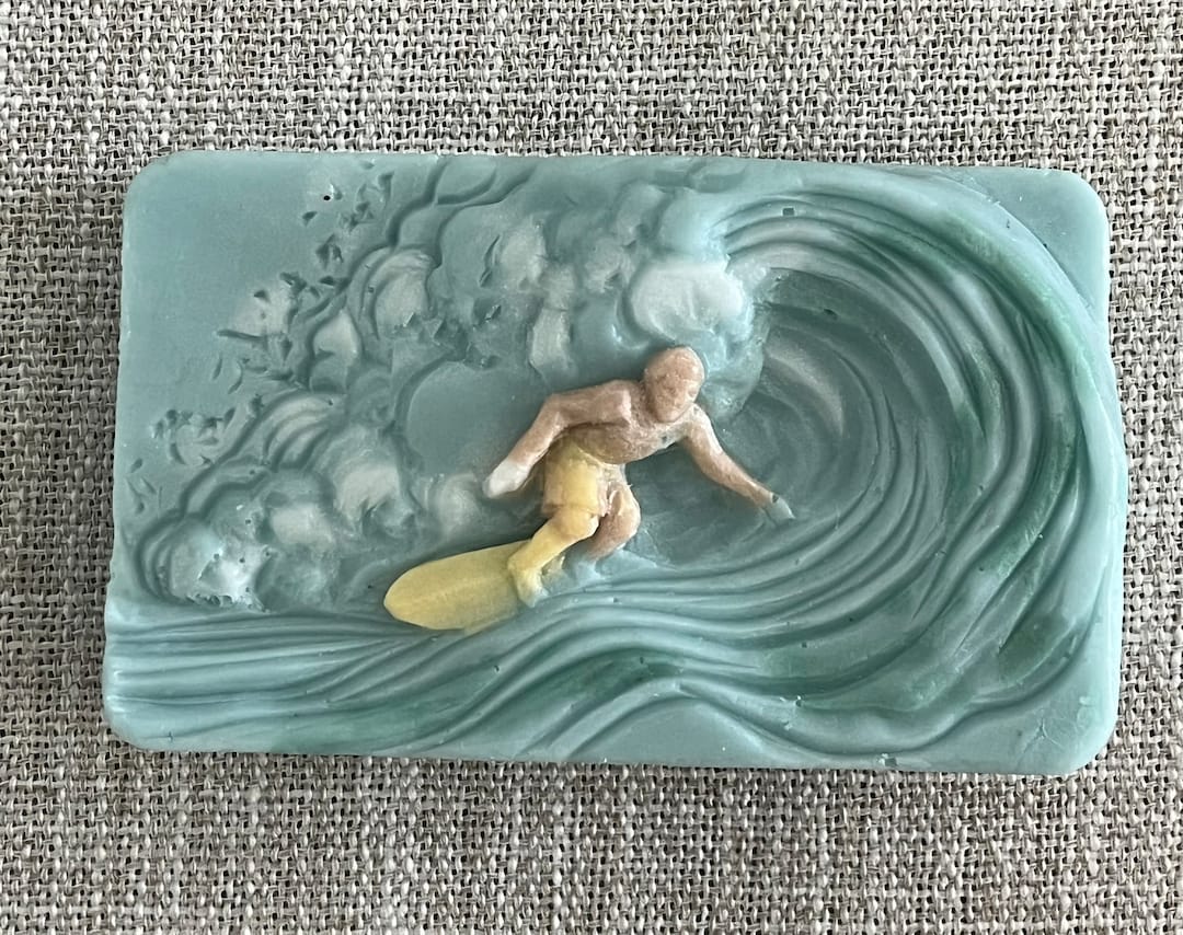 Surfer Soap, Handmade Soap, Ocean Wave Soap, Coastal Art Soap, Beach ...