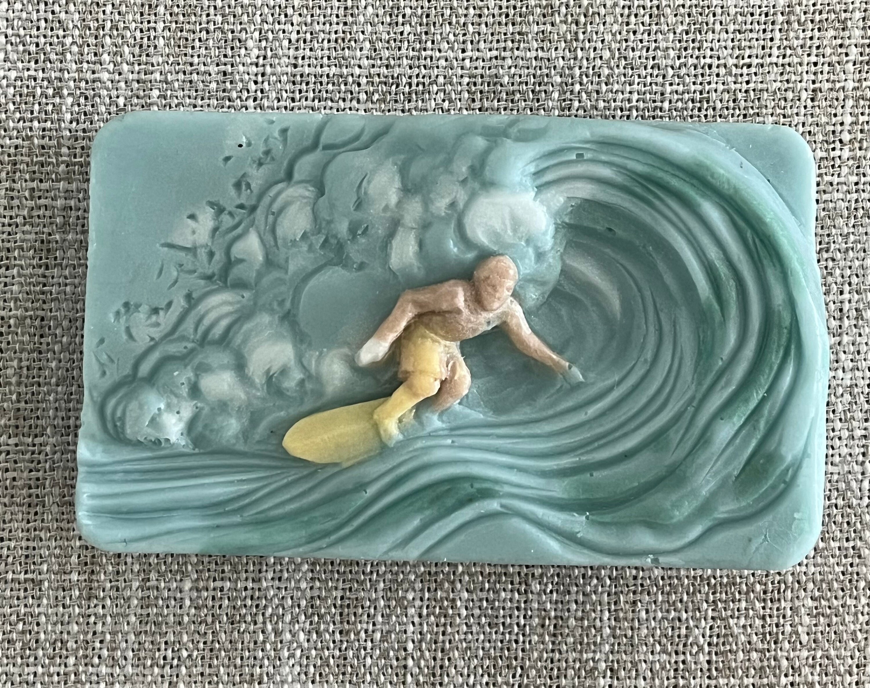 Handmade Surfer Soap, Ocean Wave Art, Beach House Decor. Coastal Theme ...